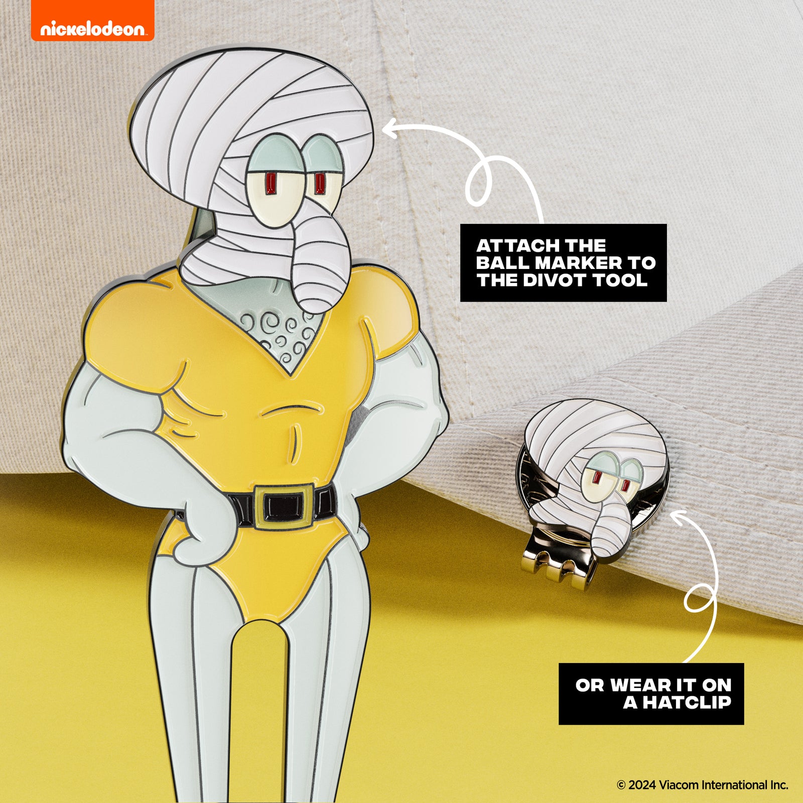 Handsome Squidward Divot Tool w/ attachable bandage ball marker